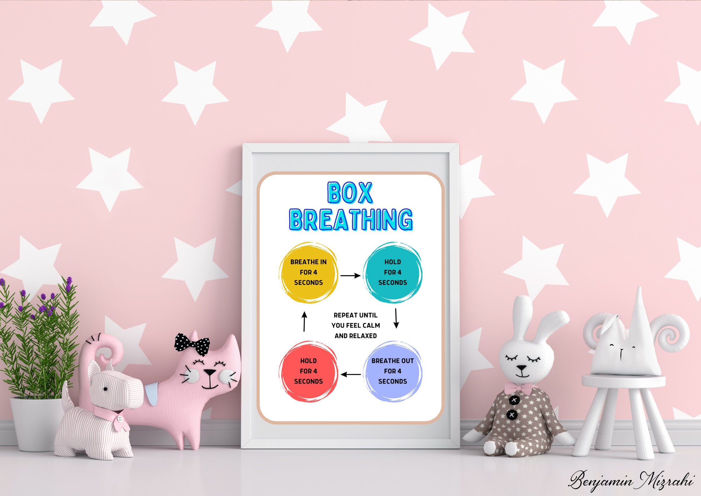 Box Breathing Counseling Poster Therapy Office Decor School - Etsy