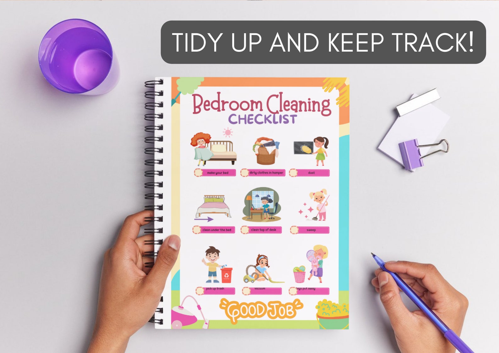 Printable Bedroom Cleaning Checklist for Kids, Clean Room Checklist ...