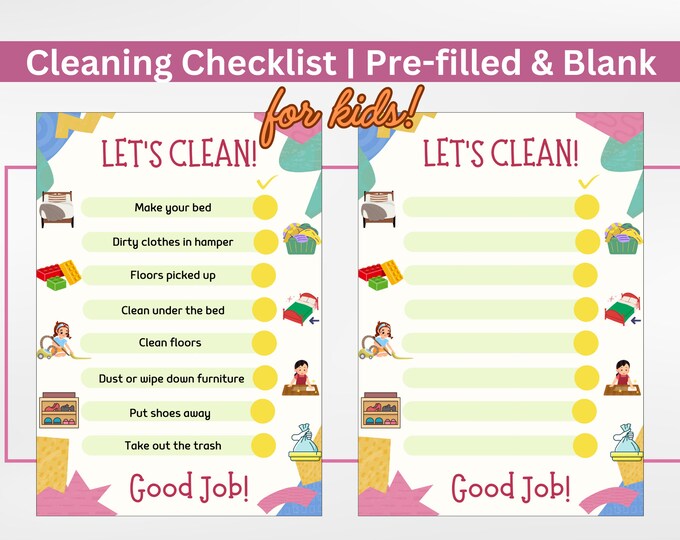 Editable Chore Chart Bundle for Kids | Cleaning Checklist | ADHD ...