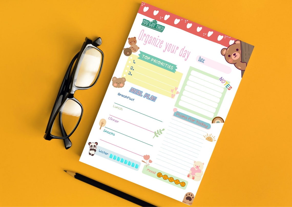 Organize Your Day - Editable Daily Planner Template, Daily Schedule ...