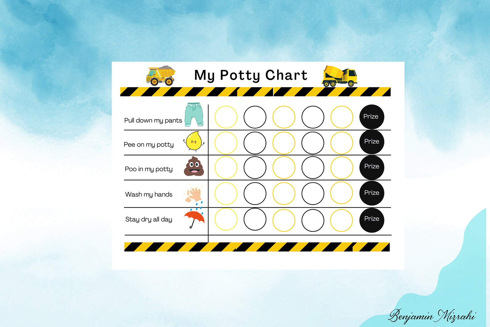 Car Potty Training Rewards Chart - Printable Potty Training Prize Chart ...