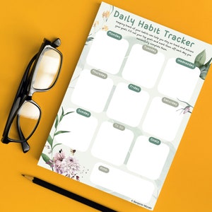 Daily Habit Tracker | Printable Goal Planner | Simple Tasks Planner ...