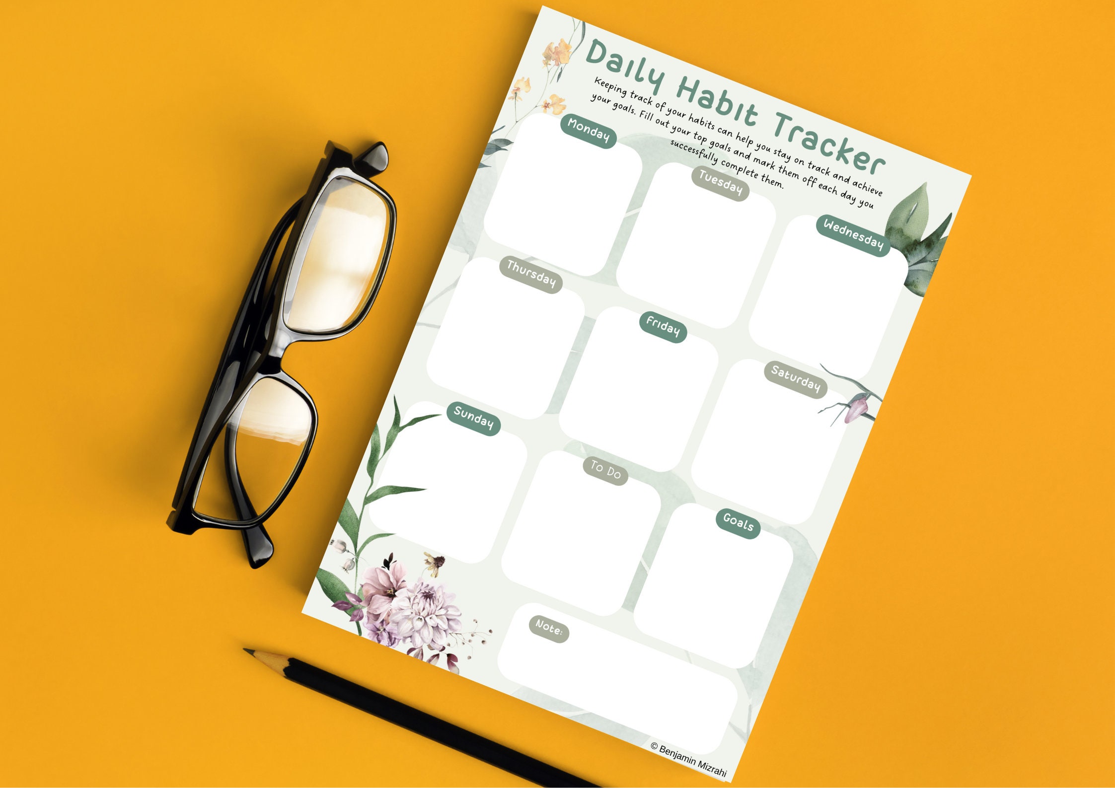 Daily Habit Tracker | Printable Goal Planner | Simple Tasks Planner ...