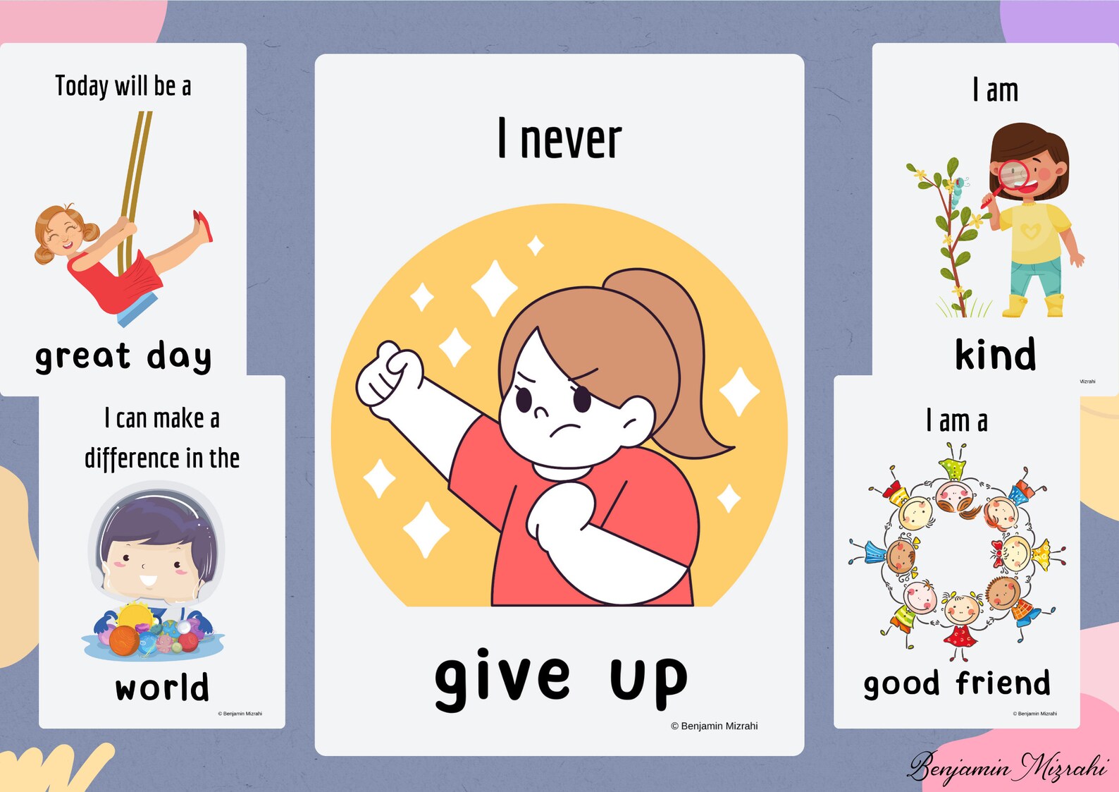 Affirmation Cards for Children: Self-love, Mindfulness Poster (digital ...