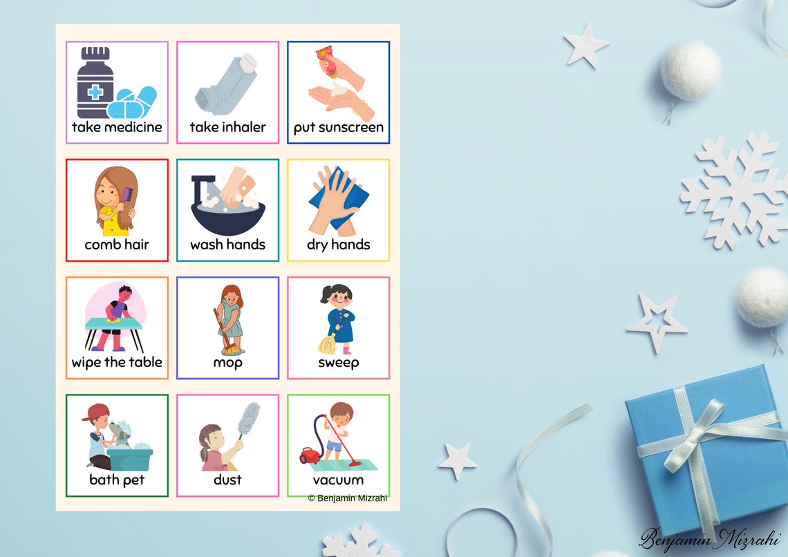 Kids Daily Routine Cards I Visual Schedule Cards Toddler Preschooi ...