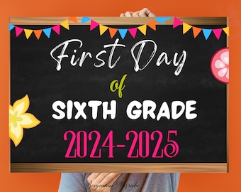 Editable First Day of Kindergarten Printable, Chalkboard Back to School ...