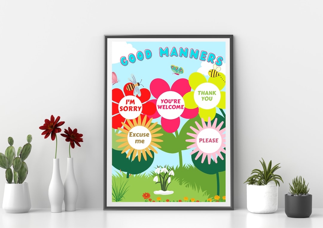 Kids Colorful Good Manners Poster - Good Behavior Poster Printable ...