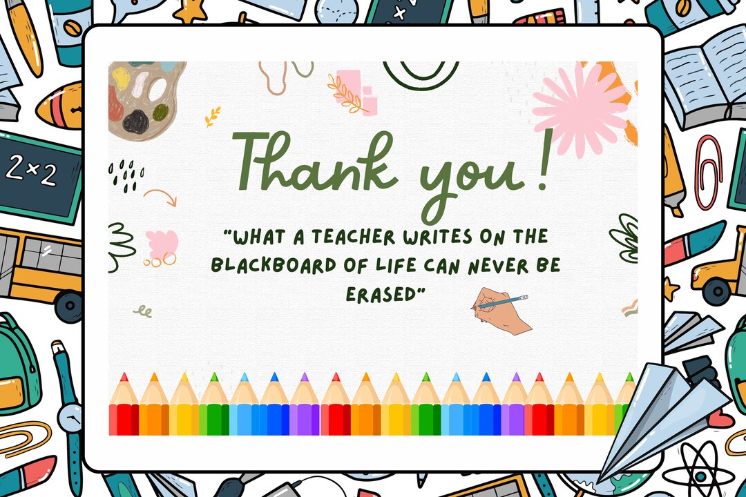 Thank You Teacher Sign Printable Teacher Appreciation Card, Instant ...