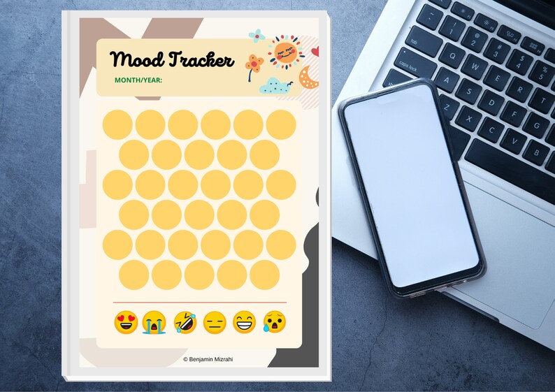 Printable Monthly Mood Tracker Kit, Circular Log (digital Download) - Etsy