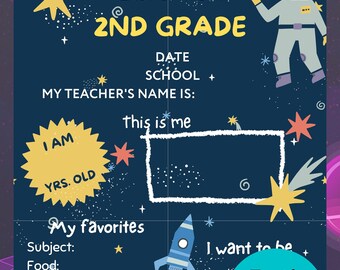 Editable First or Last Day of School Sign Any Grade Sign for Boy or ...