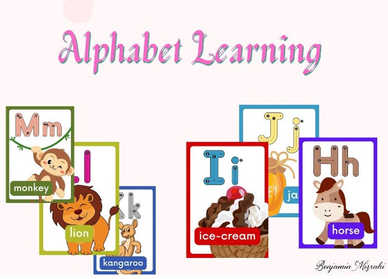 Upper & Lowercase Alphabet Tracing Cards Letters A to Z 26 - Etsy
