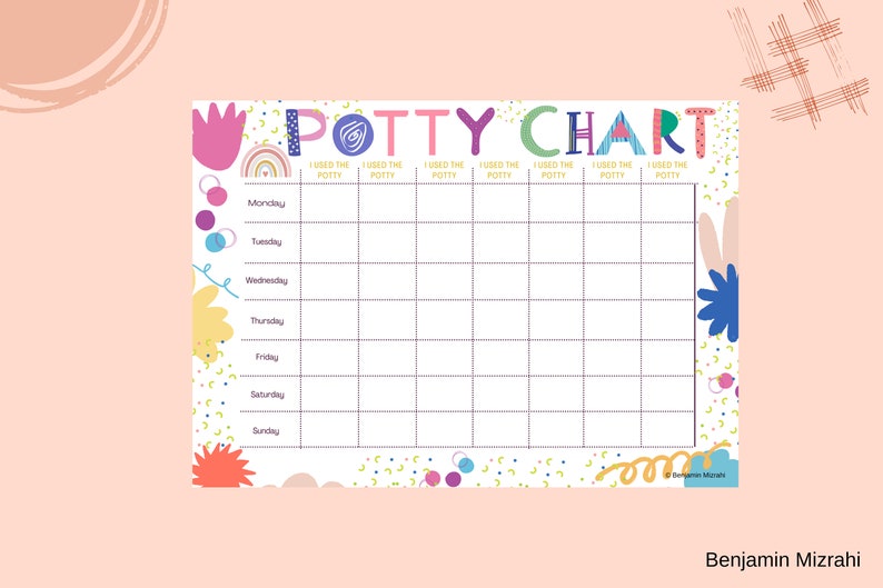 Potty Training Sticker Chart for Toddlers (digital Download) - Etsy
