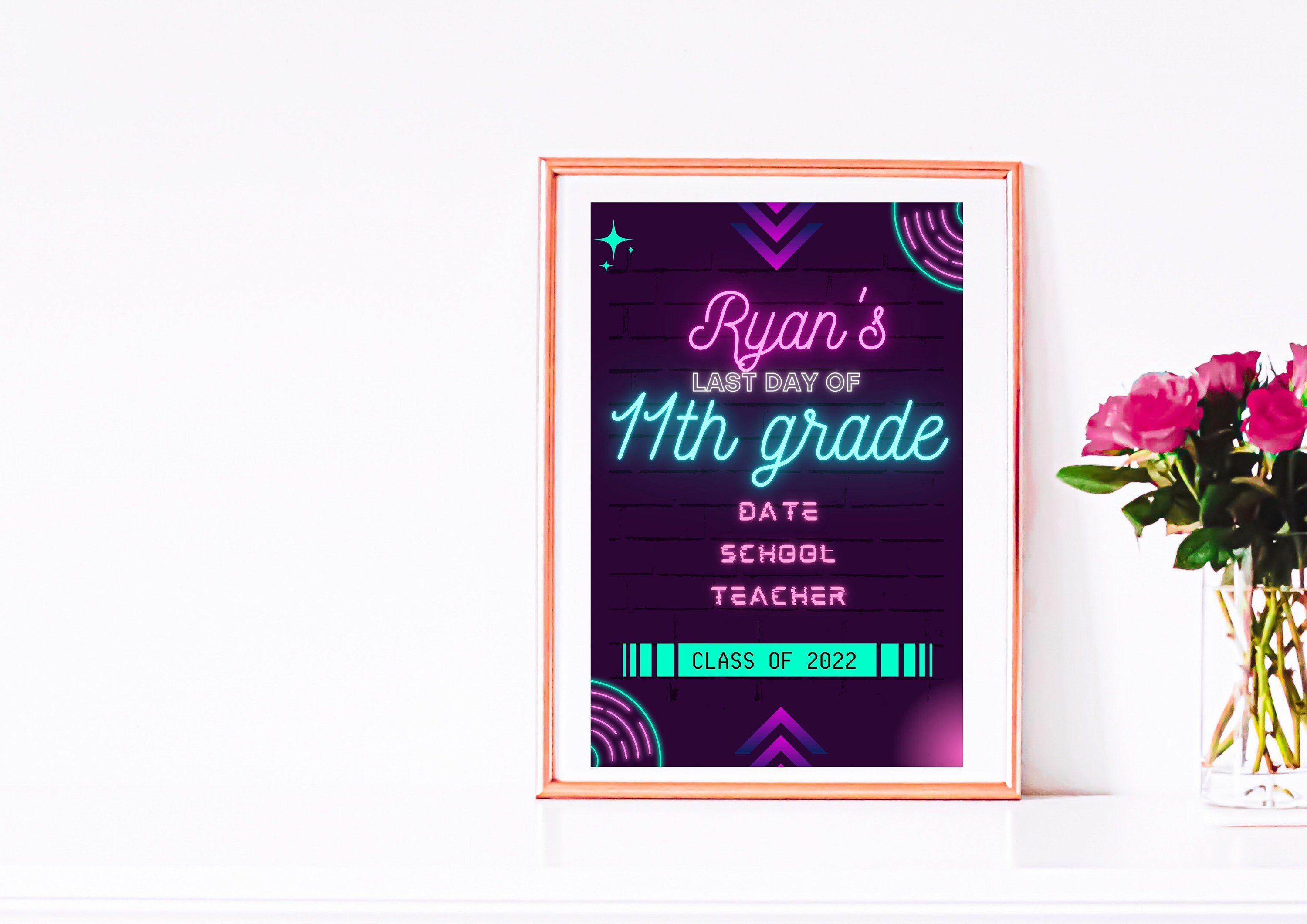 Editable First or Last Day of School 11th Grade Boy or Girl Cute ...