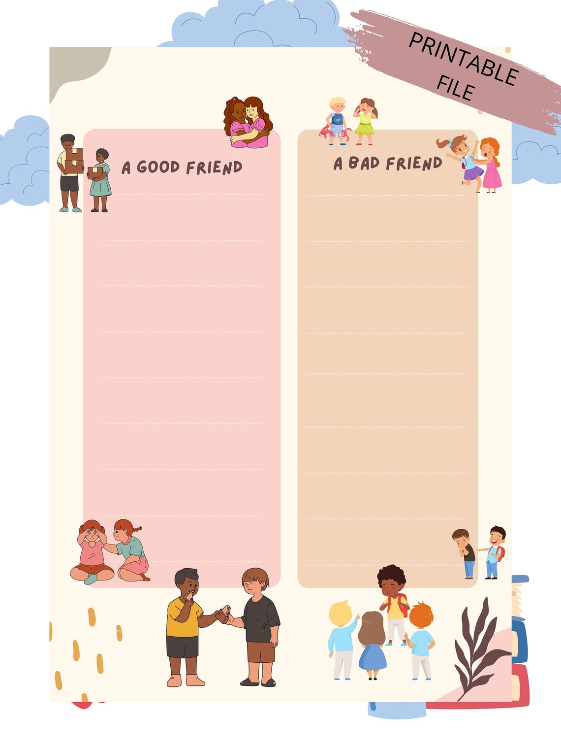 Good Vs Bad Friends Poster PRINTABLE Social Emotional - Etsy