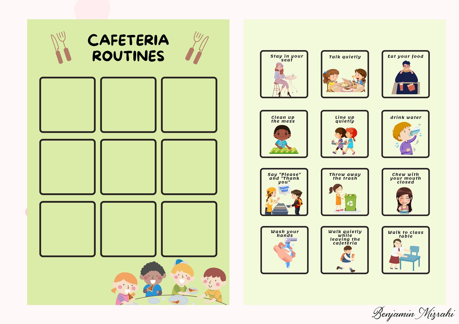 Cafeteria Routine Cards I Visual Schedule Cards Toddler Preschool ...