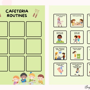 Cafeteria Routine Cards I Visual Schedule Cards Toddler Preschool ...