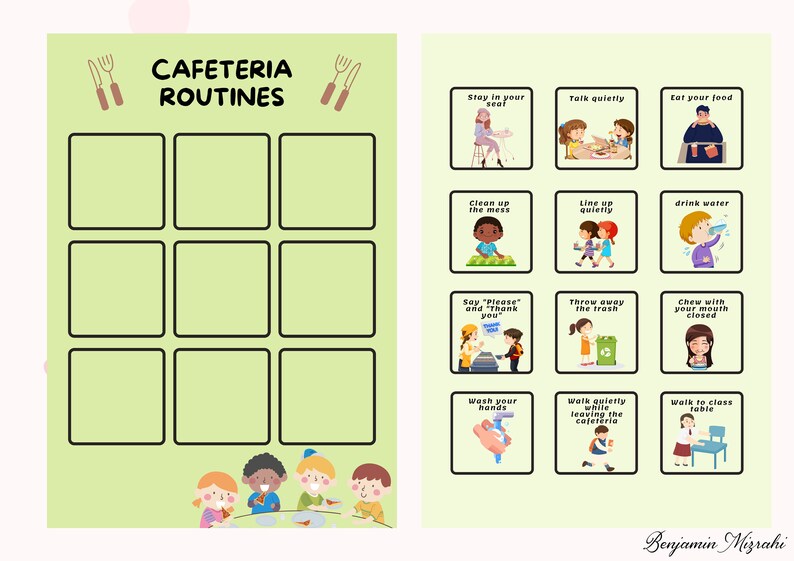 Cafeteria Routine Cards I Visual Schedule Cards| Toddler Preschool ...