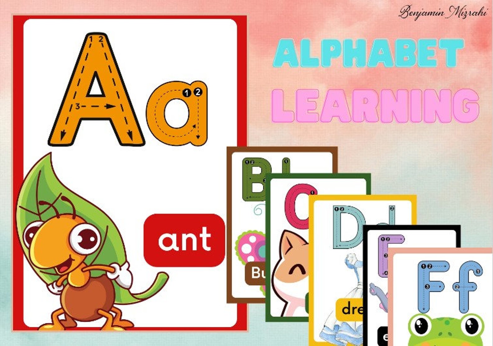 Upper & Lowercase Alphabet Tracing Cards Letters A to Z 26 - Etsy