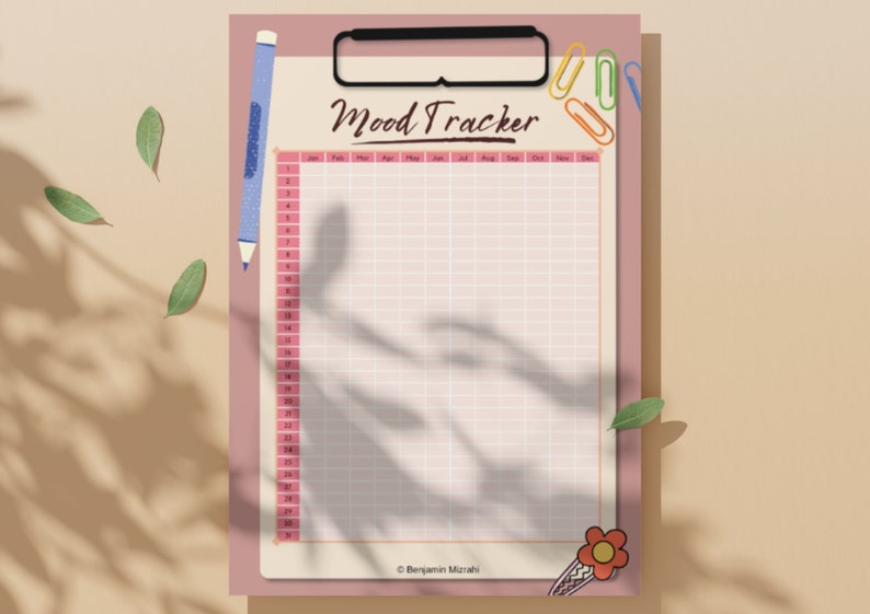 Printable Mood Tracker Kit, Monthly/weekly Log (digital Download) - Etsy