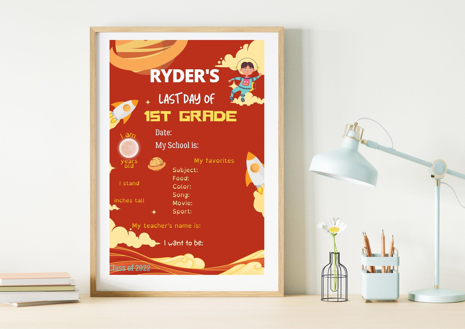 Editable First or Last Day of School 1st Grade Boy or Girl Cute ...