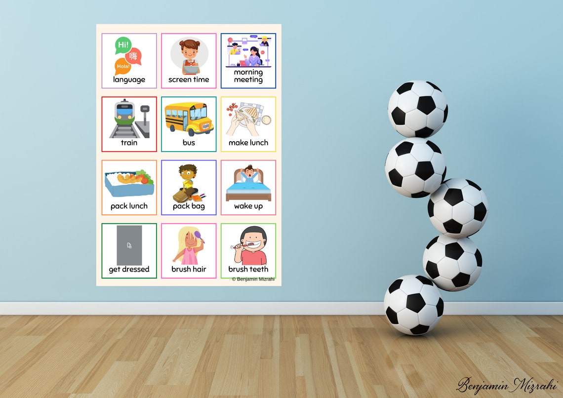 Kids Daily Routine Cards I Visual Schedule Cards Toddler Preschooi ...