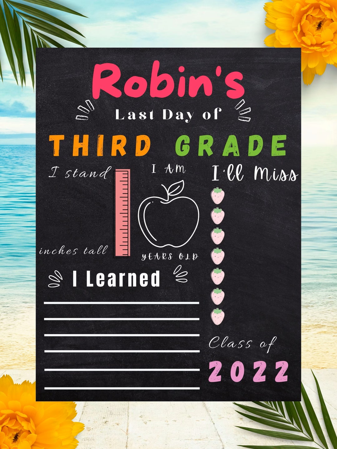 Editable First or Last Day of Third Grade Sign - 3rd Grade Sign for Boy ...