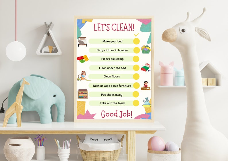 Editable Kids Cleaning Checklist, Chore Chart, Household Planner ...