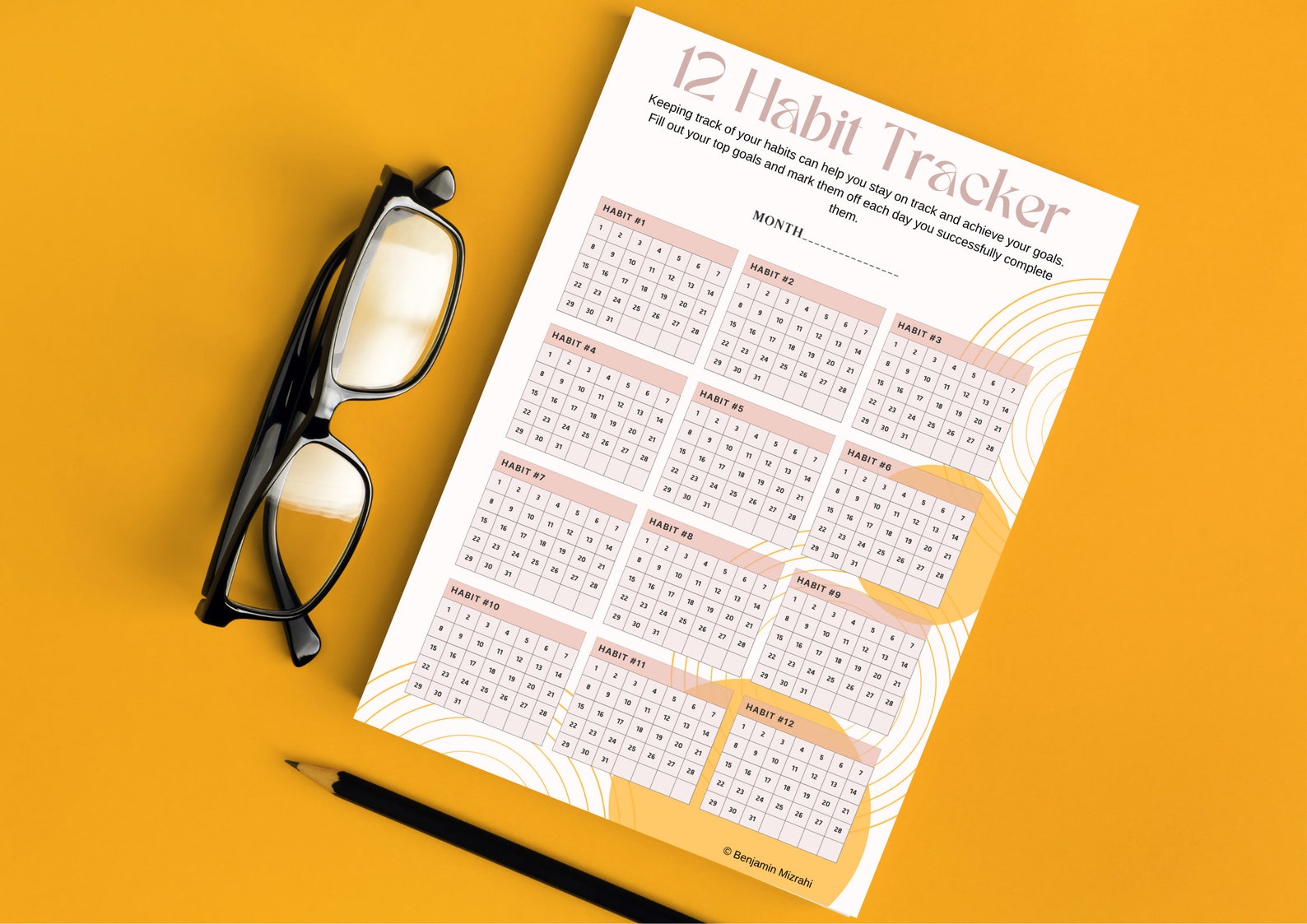 12 Month Habit Tracker Printable | Goal Planner (editable Canva Instant ...