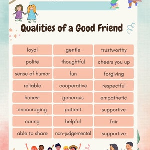 Good Vs Bad Friends Poster - PRINTABLE Emotional Learning Social Skills ...