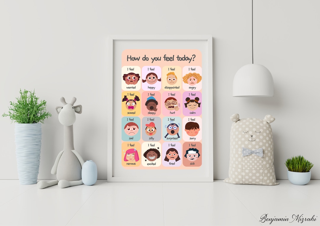 Feelings Chart Poster – Self Regulation, Classroom Homeschool Decor ...