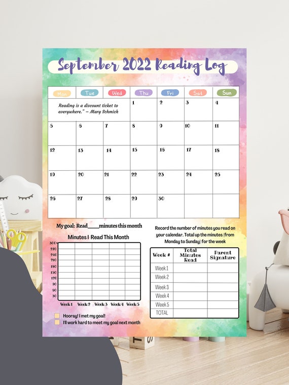 Kids Reading Log Printable Printable Reading Log for Kids - Etsy