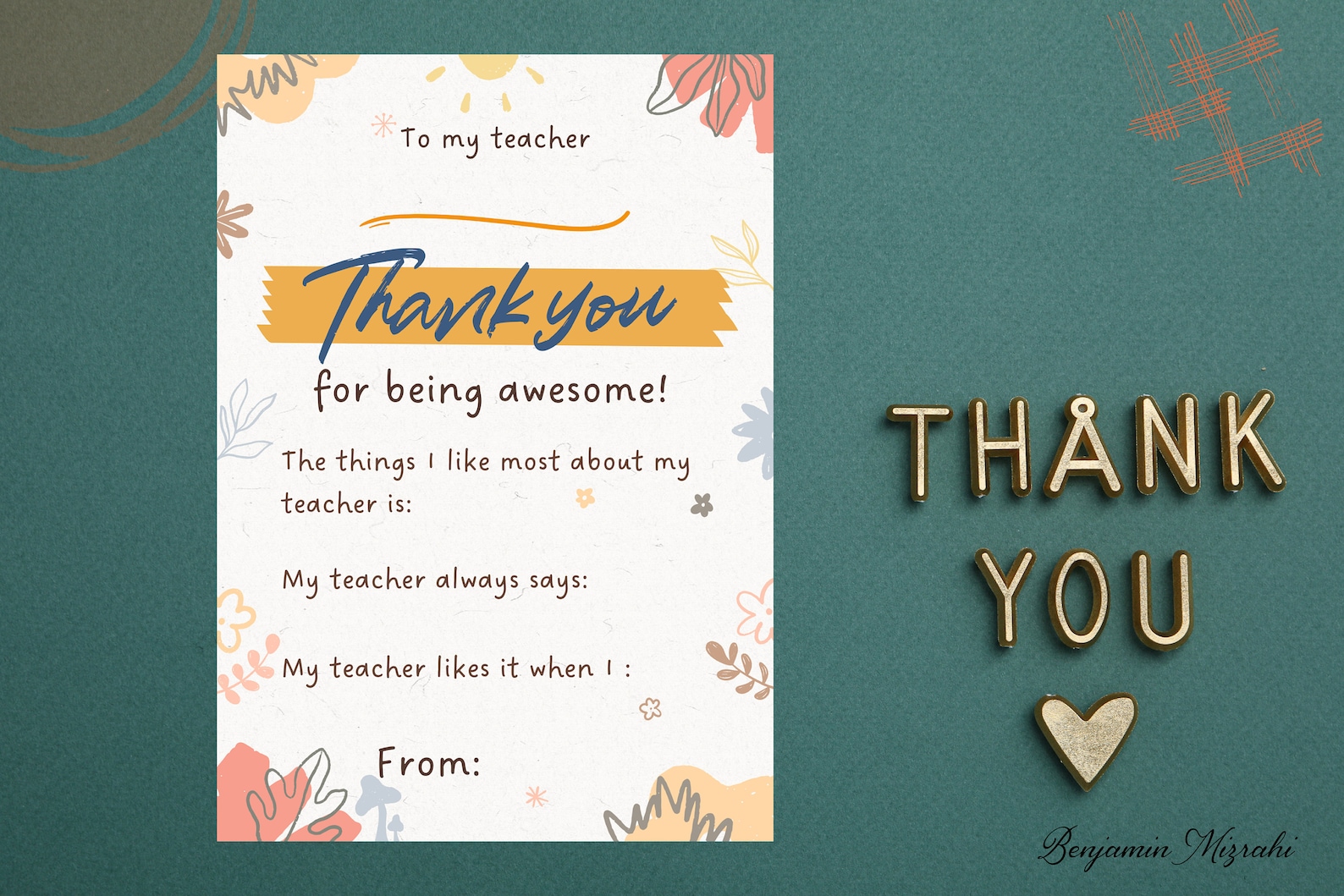 Thank You Cards for Teacher, Teacher Appreciation Week Gift, Teacher ...