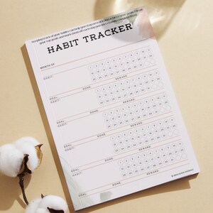 Monthly Habit Tracker Printable Goal Planner Mindfulness Planner Simple ...