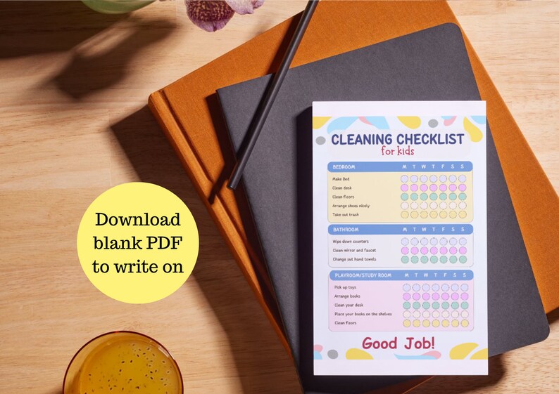 EDITABLE Cleaning Checklist for Kids, Cleaning Planner, Cleaning ...