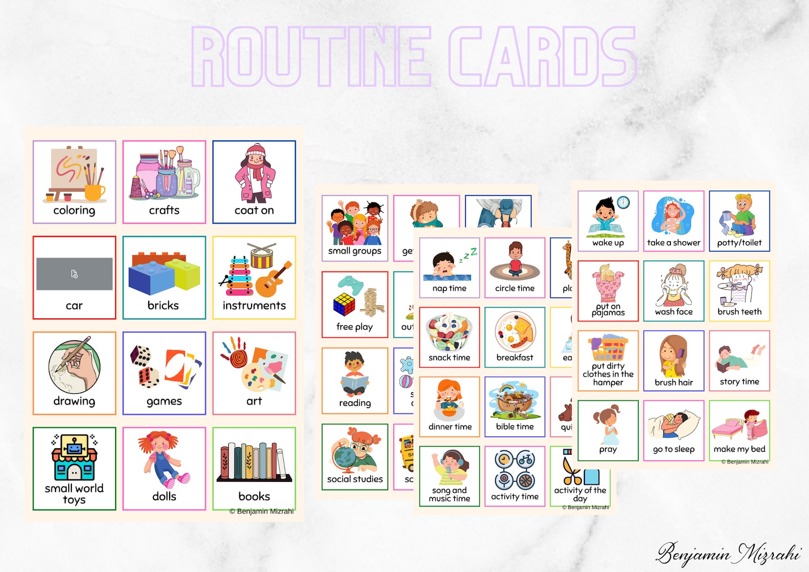 Kids Daily Routine Cards I Visual Schedule Cards Toddler Preschooi ...