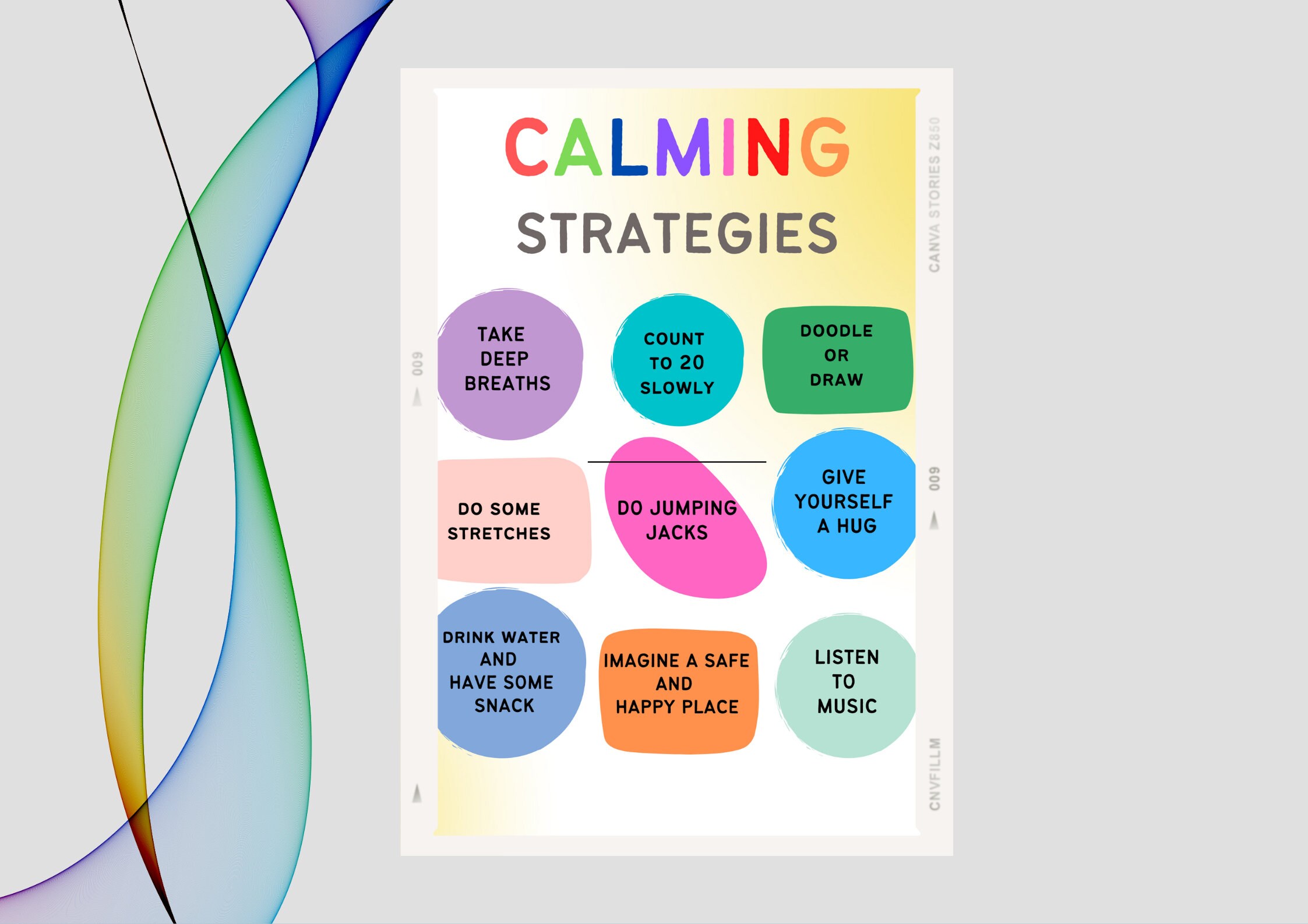 Calming Strategies - Calm Down Poster - Calm Corner Decor Printable - Etsy