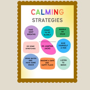 Calming Strategies - Calm Down Poster - Calm Corner Decor Printable - Etsy