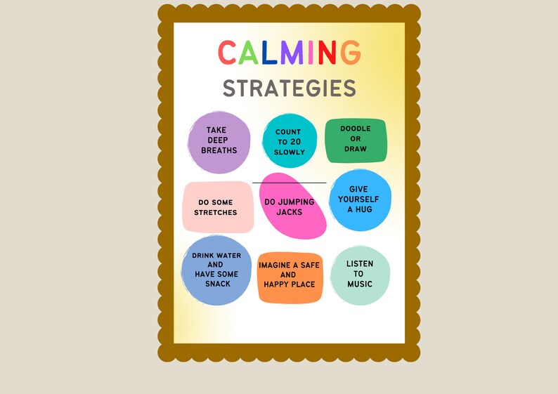 Calming Strategies - Calm Down Poster - Calm Corner Decor Printable - Etsy