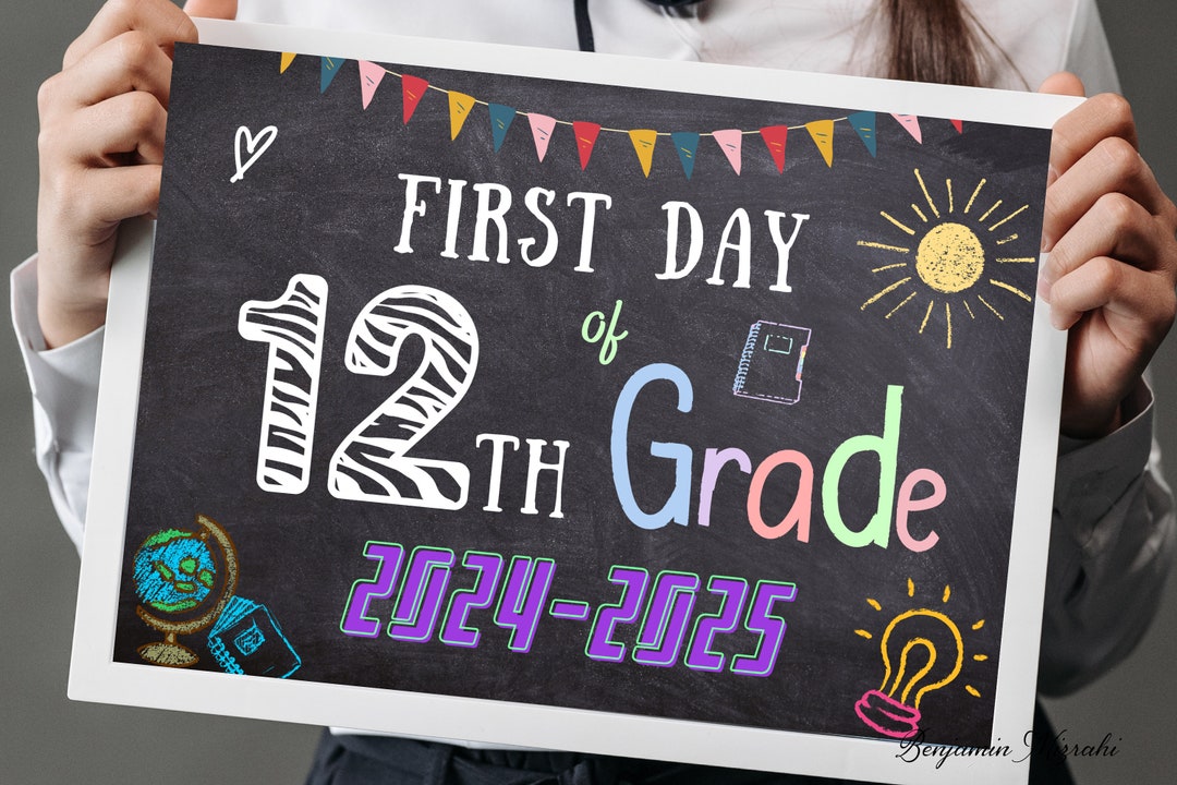 Editable First Day of School Chalkboard Poster Girl - First Day of ...