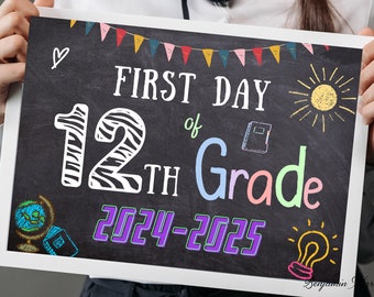 Editable First Day of School Chalkboard Sign First Day of School ...
