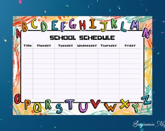 School Schedule Printable Student Planner Back to School Weekly ...