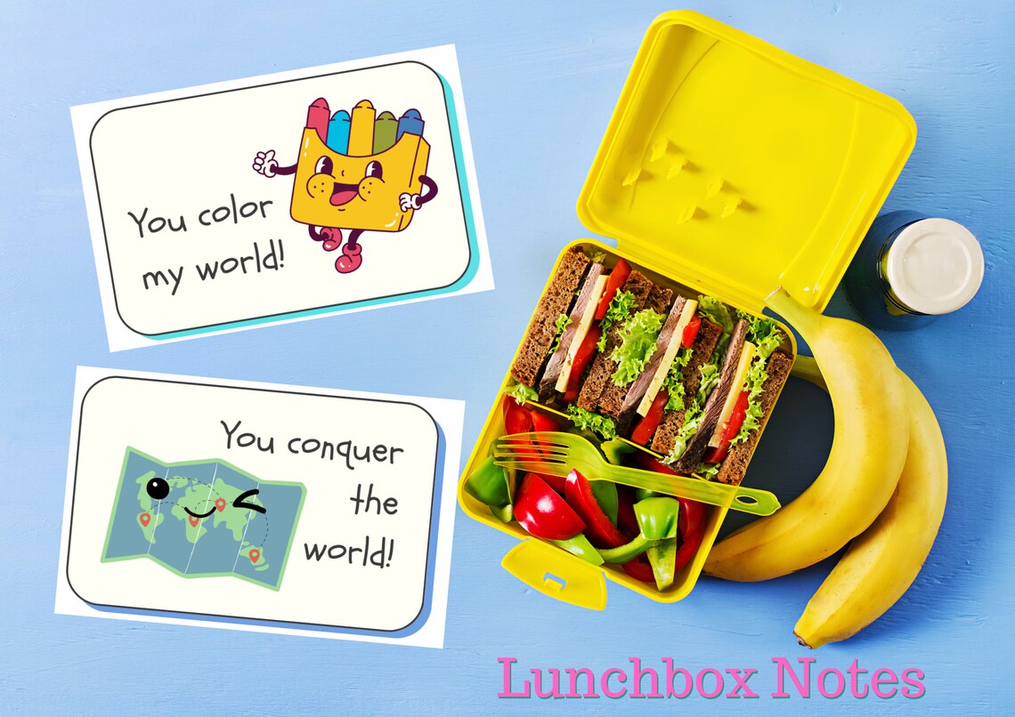 Kids Lunch Box Notes Lunch Box Notes for Kids Lunchbox - Etsy