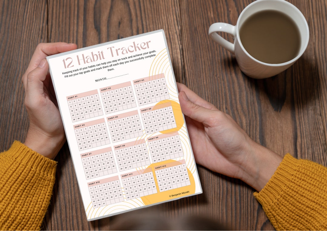 12 Month Habit Tracker Printable | Goal Planner (editable Canva Instant ...
