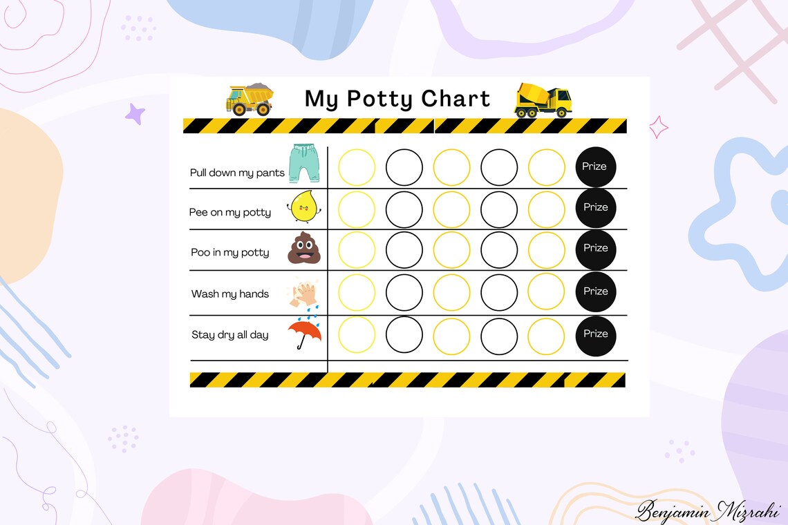 Car Potty Training Rewards Chart - Printable Potty Training Prize Chart ...