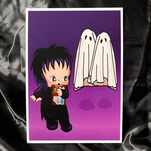 Kewpie Beetle Juice Lydia Deetz and Wednesday Addams Poster Print 5x7 ...