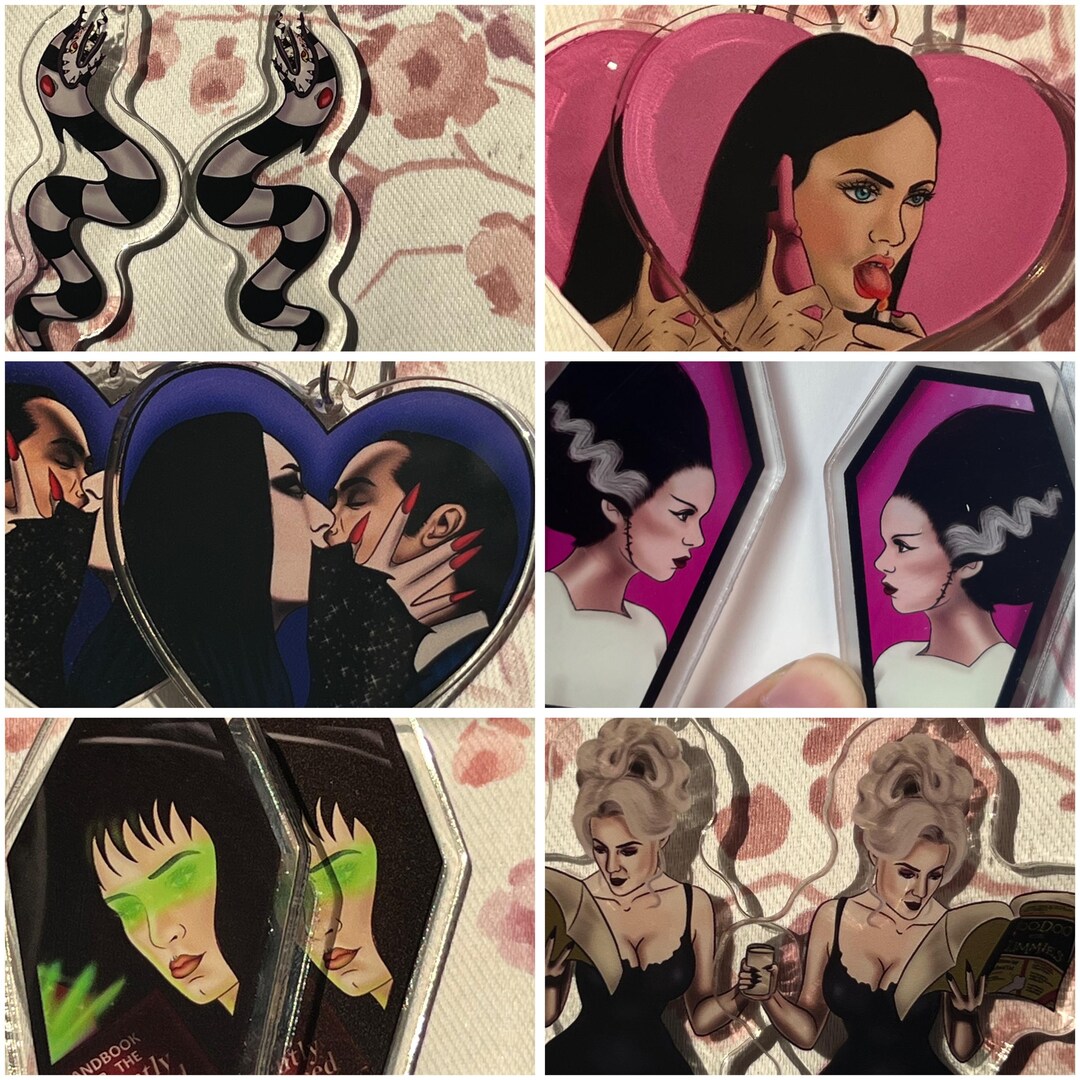 Halloween Earrings Beetlejuice Sandworm Lydia Deetz Tiffany Valentine ...