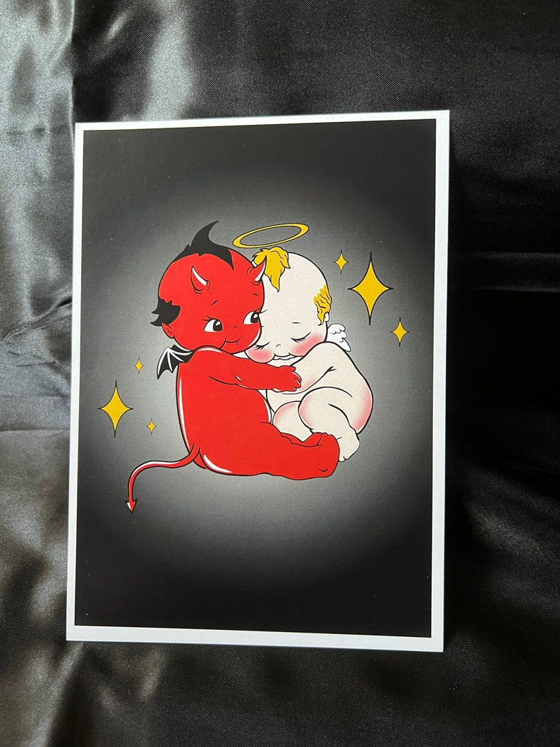 Spooky Kewpie Babies Poster Print Options Devil Kewpie and - Etsy