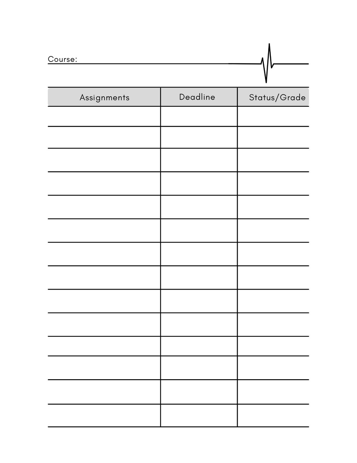 Nursing Student Assignment Tracker - Etsy