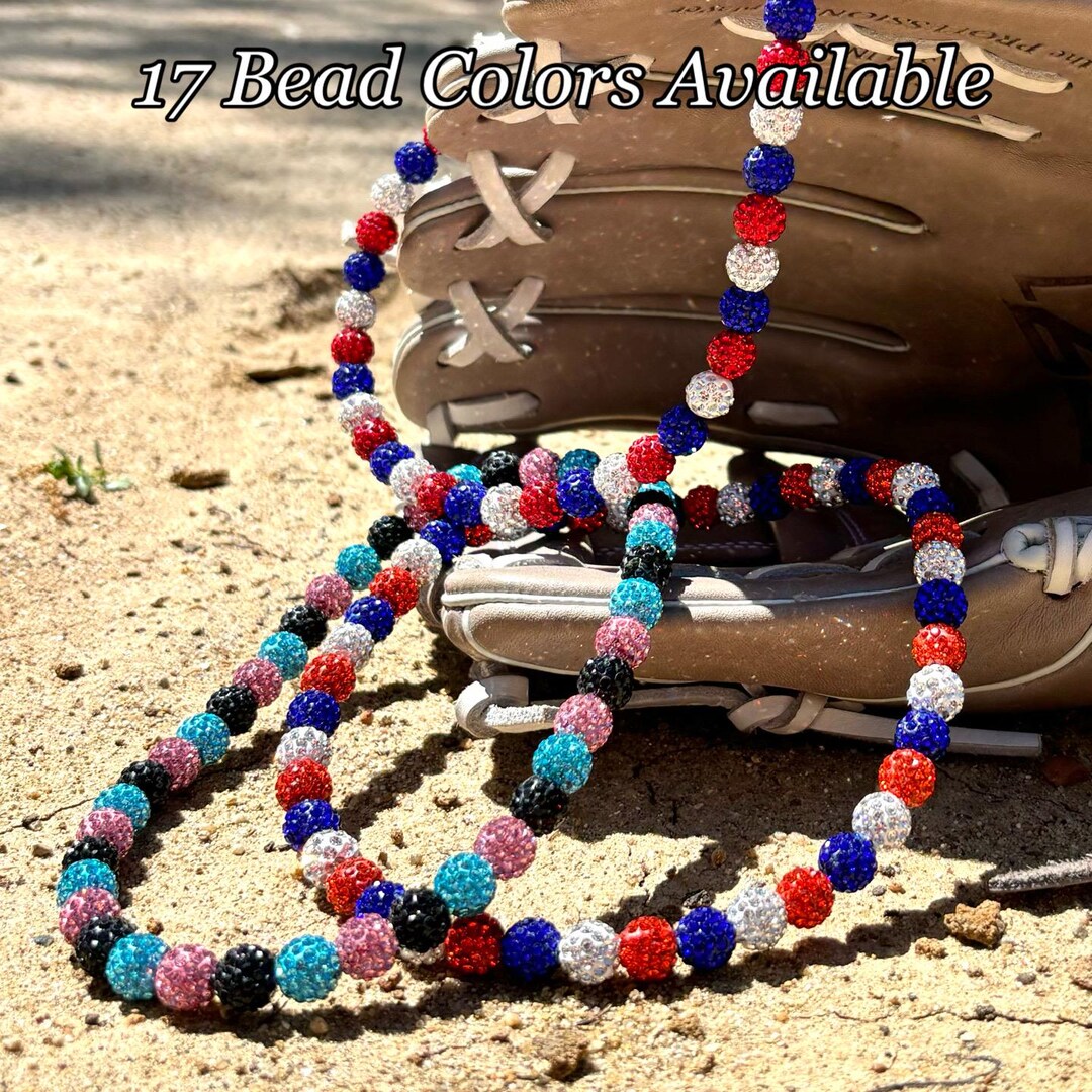 3 Color Sports Ice Drip Necklace Baseball Bling Softball Bling String ...