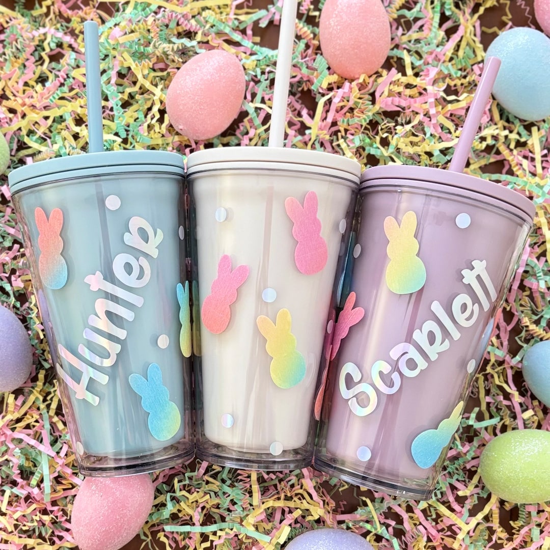 Personalized Easter Tumbler Kids Peeps Cup Easter Basket Gift Bunny Cup ...